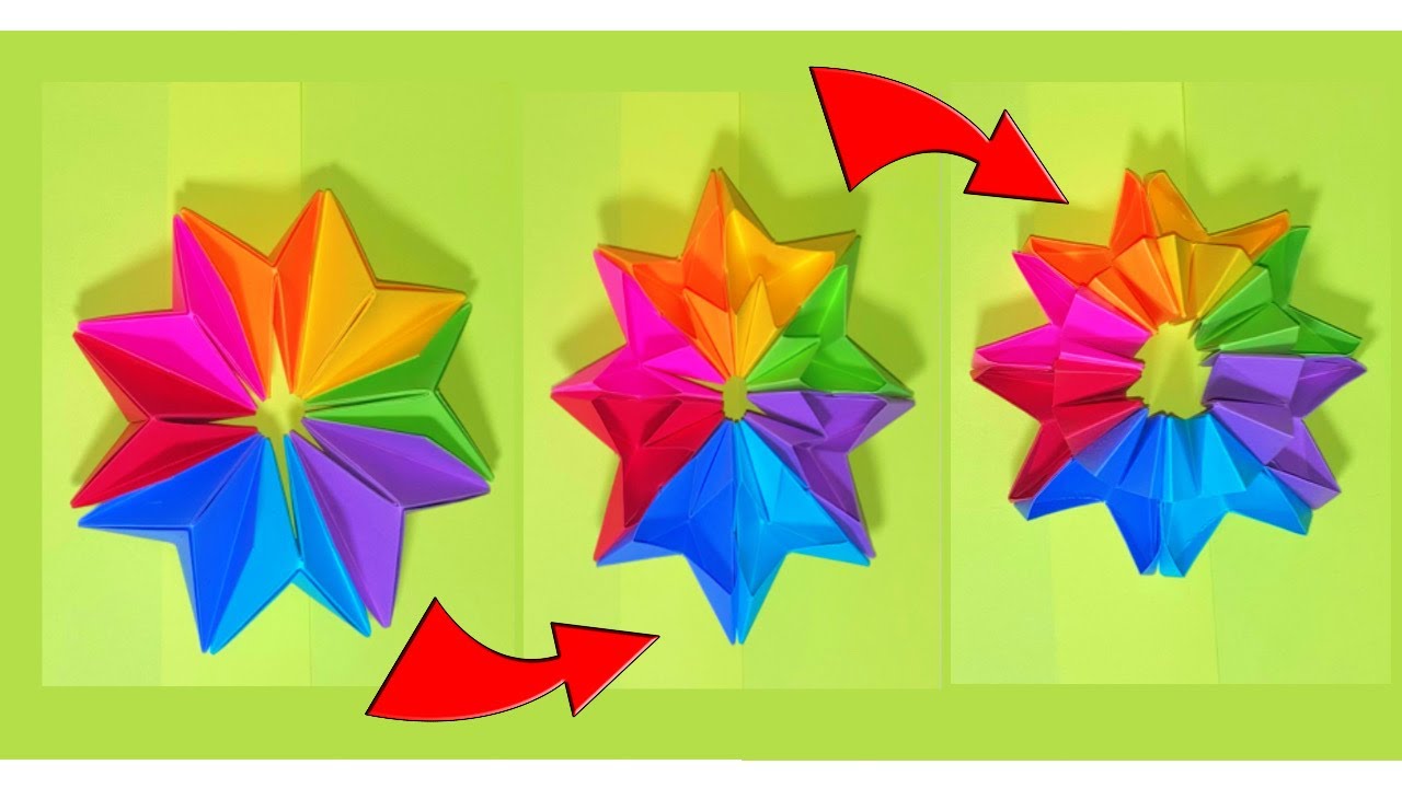 How to make a moving paper star origami | Moves Forever | Antistress ...