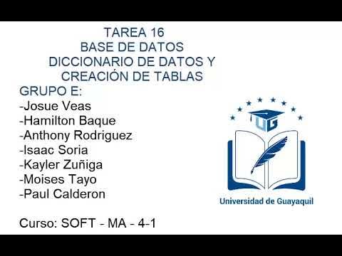 GRUPO E: TAREA 16- DICCIONARIO DE DATOS - CREACION DE TABLAS EN ORACLE ...
