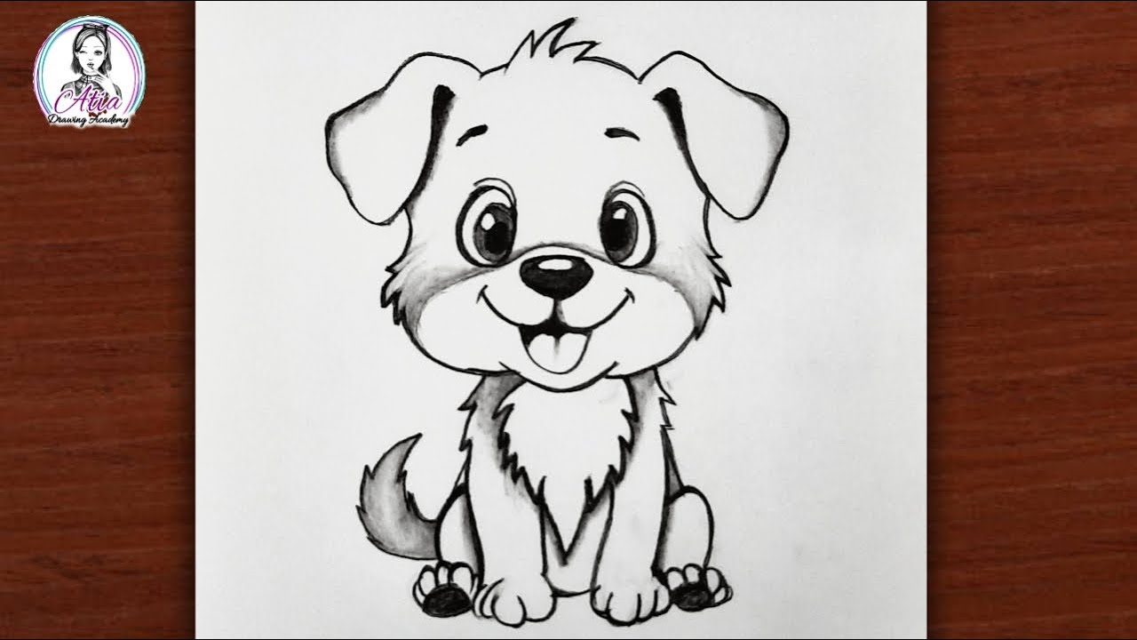 How to Draw Cute Dog with Pencil Step by Step | Easy Drawing Tutorial ...