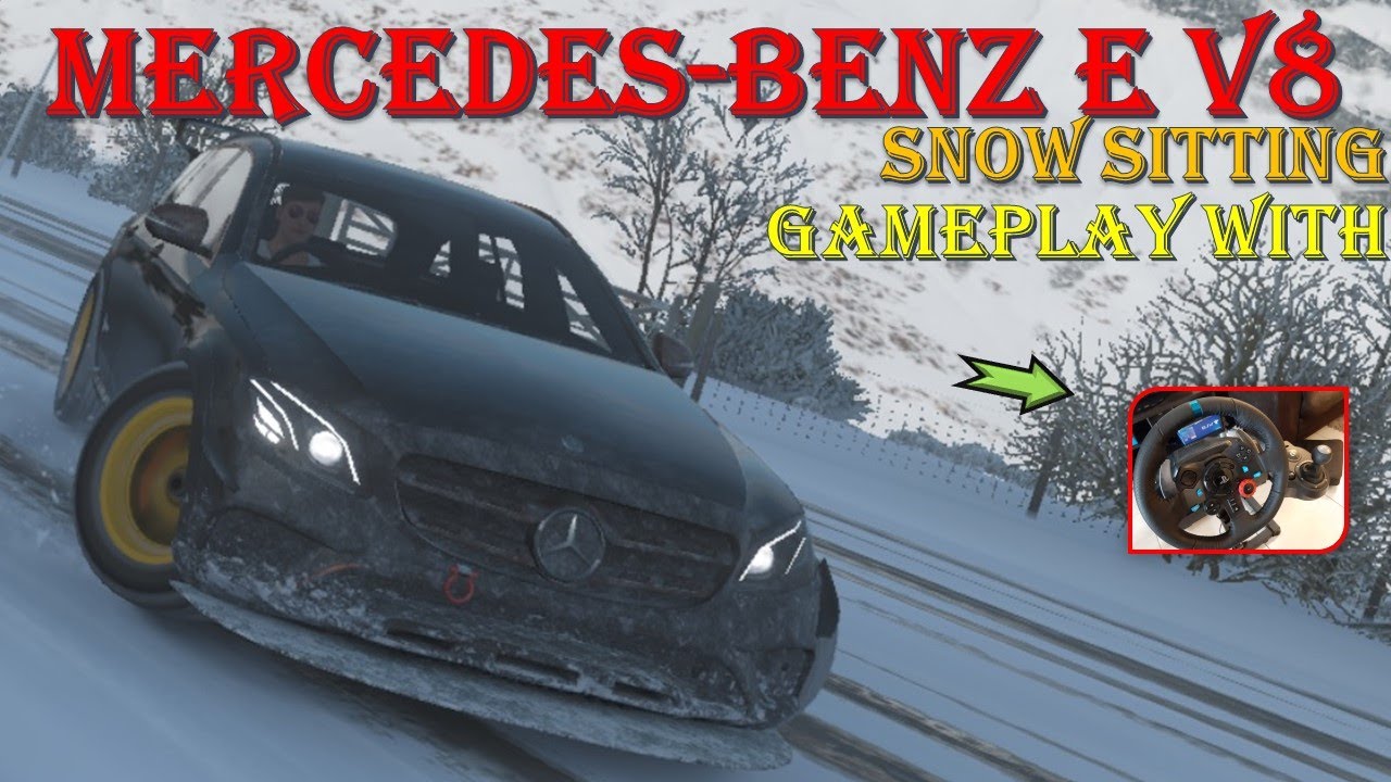 mercedes benz E snow sitting | gameplay with steering wheel g29 ...