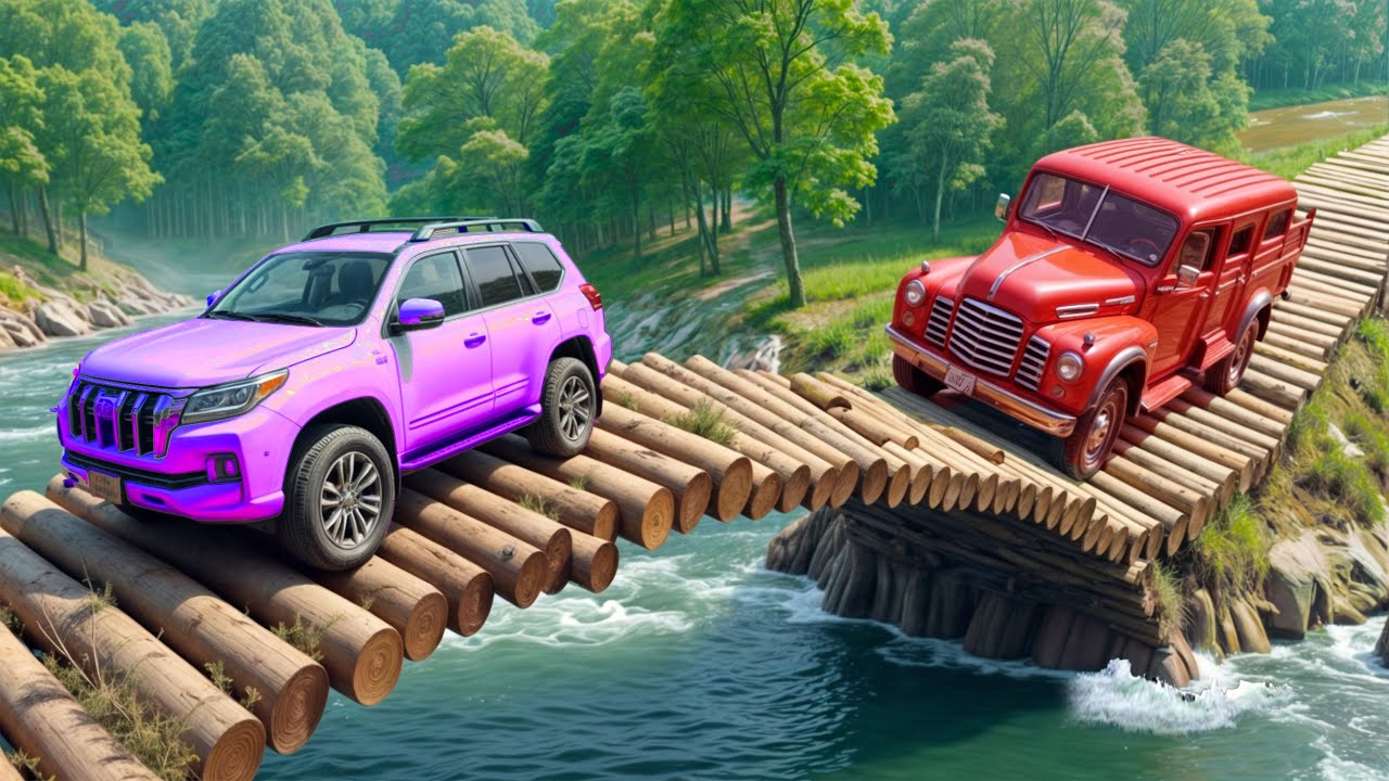 IMPOSSIBLE LOG Bridge vs CARS in BeamNG Drive Challenge x DEEP WATER ...