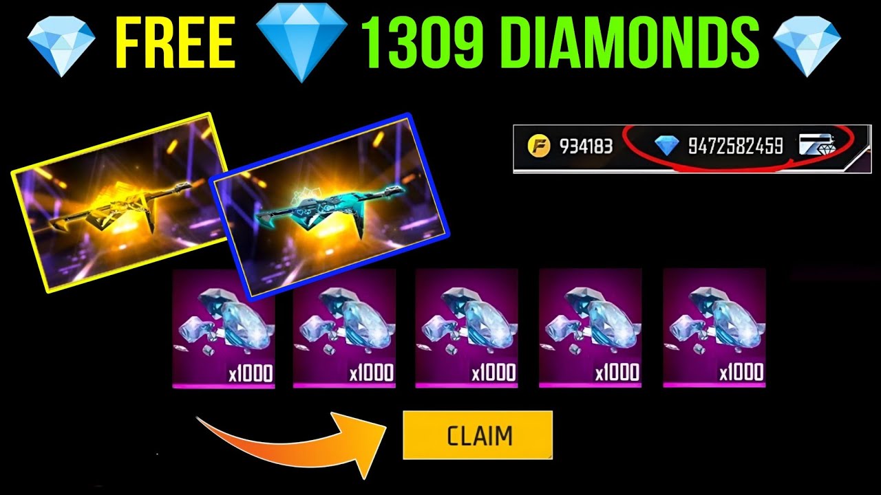 Claim 💎1309 Diamonds 100% Working | How To Get Free Diamonds | Free ...
