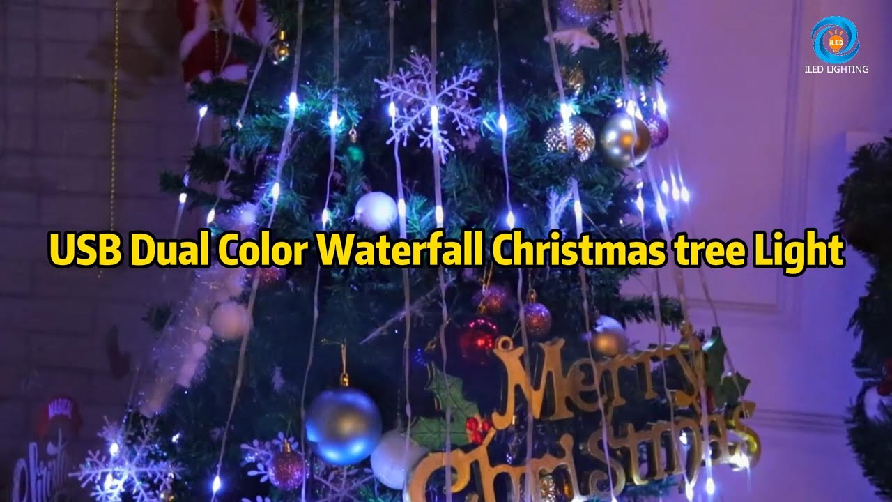 New Product Dual color waterfall led lights for christmas trees - YouTube