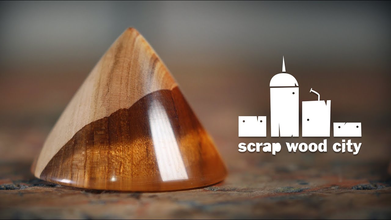 Making a cone out of apricot wood and resin - woodturning - YouTube