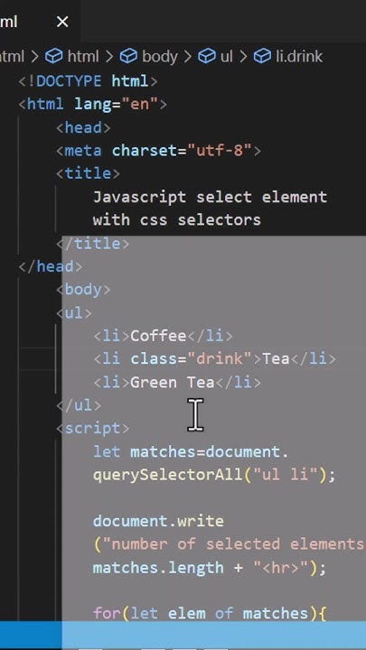 JavaScript select element with CSS selectors - YouTube