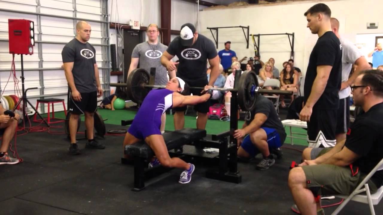 Gillian Ward 250 Bench 2nd attempt- 8-16-14 - YouTube