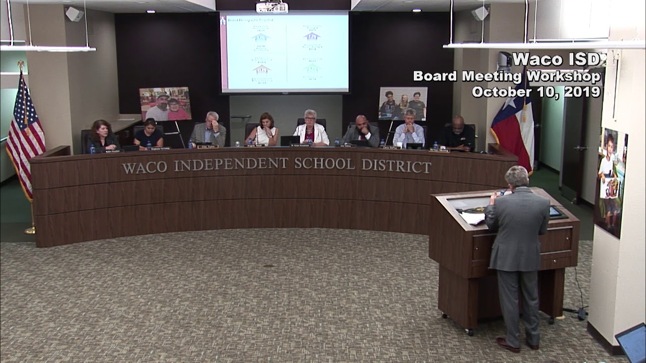 Waco ISD: Board of Trustees Workshop - October 10, 2019 - YouTube