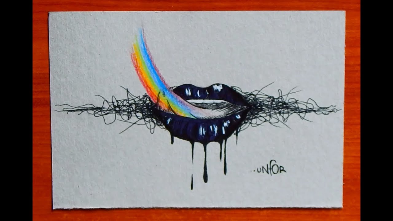 How To Draw Lips | Scribble Drawing - YouTube