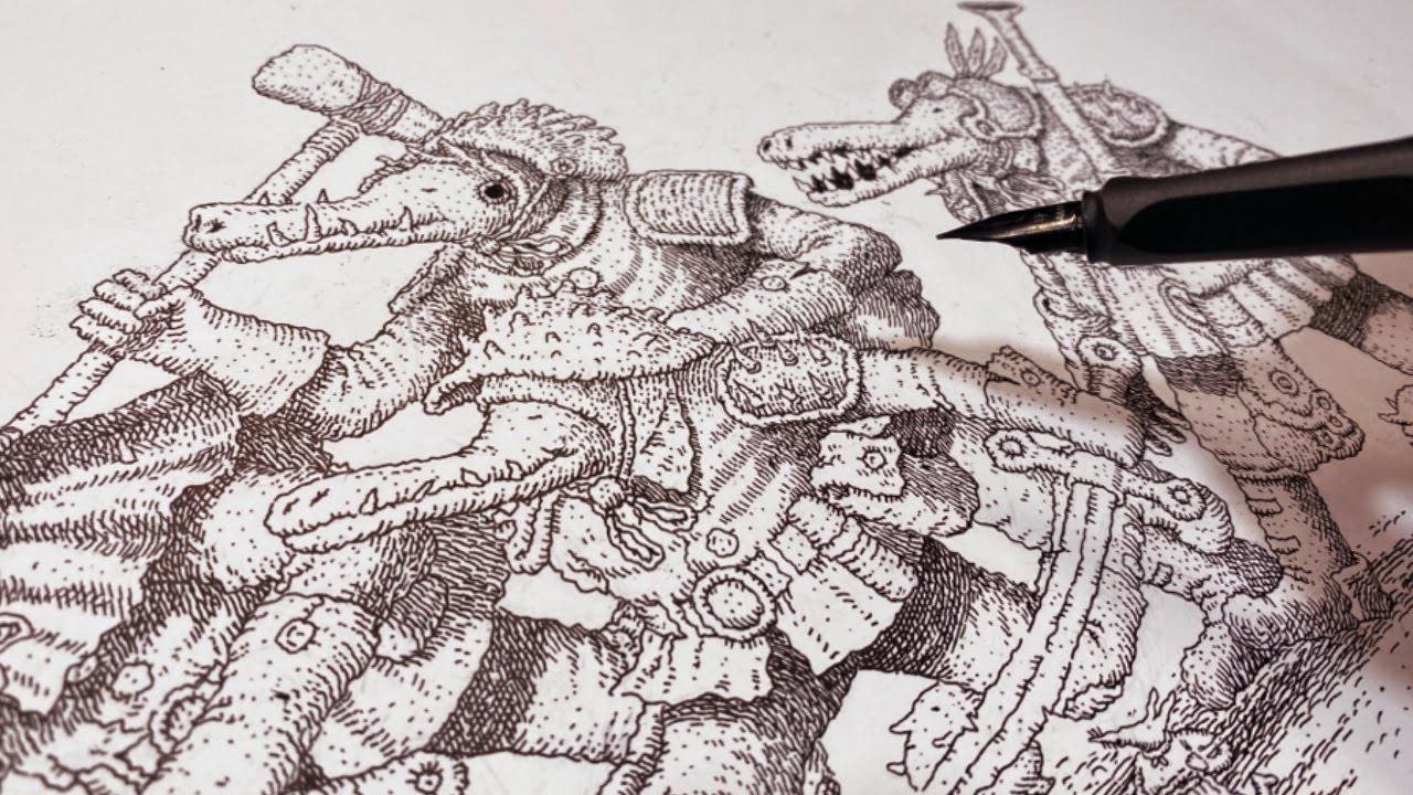 Drawing a Bunch of Alligator Hooligans with a Lamy Safari Fountain Pen ...