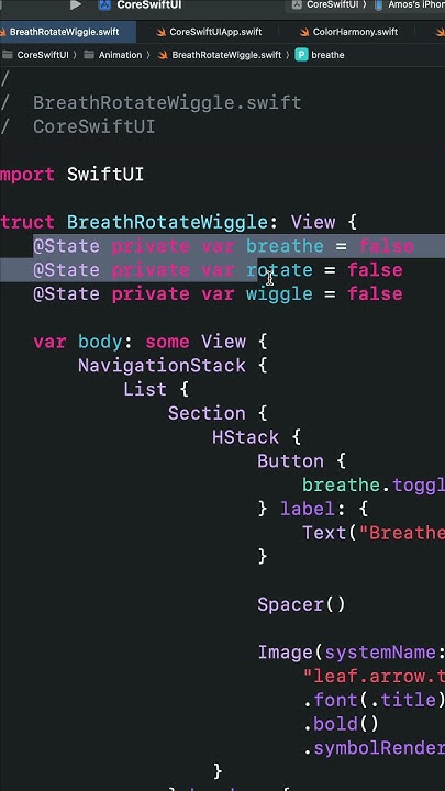 New Sf Symbol Animation Presets Breathe Rotate Wiggle Swiftui Animation Icon Effects