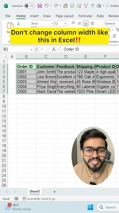 Don't Change Column Width like this in Excel‼️Instead Use Amazing Trick #excel #exceltips # ...