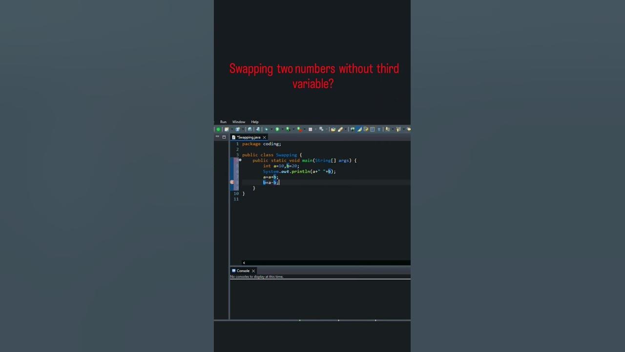 Swap The Two Variable Without Using Third Variables Youtube