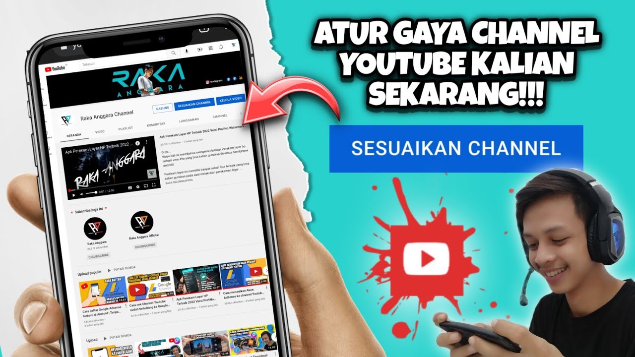 Cara Mengatur Penyesuaian Channel YouTube‼️Membuat tampilan Channel ...
