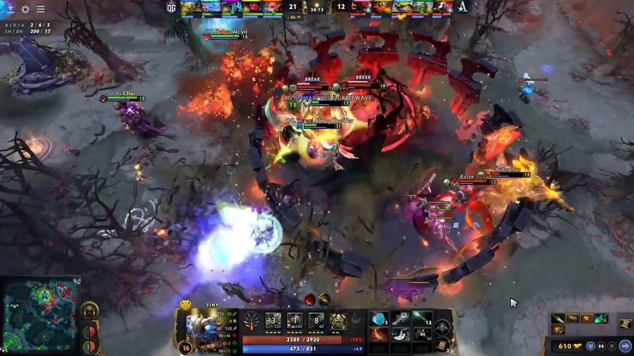 OG Ammar the F the biggest fight reset in dota 2 saving Yuragi vs Aster ...