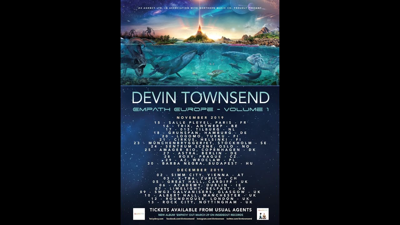 Devin Townsend Nov/Dec tour 2019 - YouTube