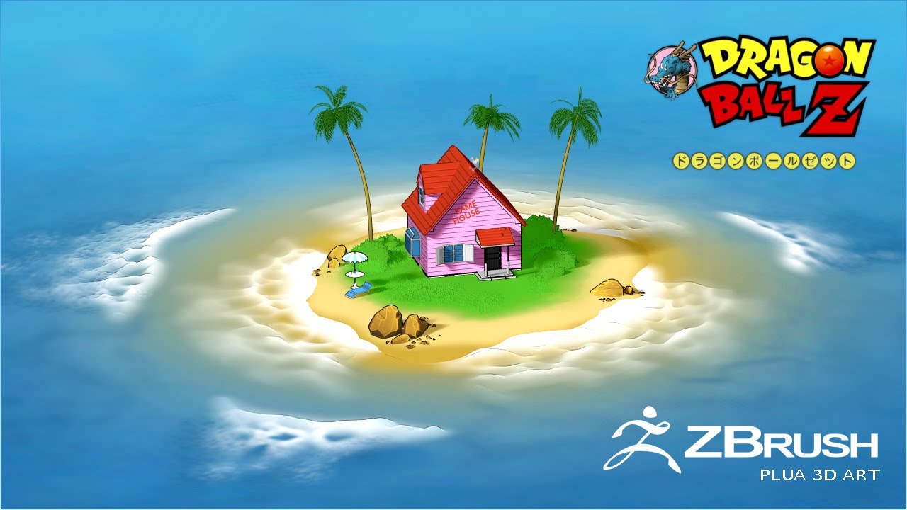 ZBrush Background Fanart - Dragon Ball Z Kame House - Part 2 (final ...