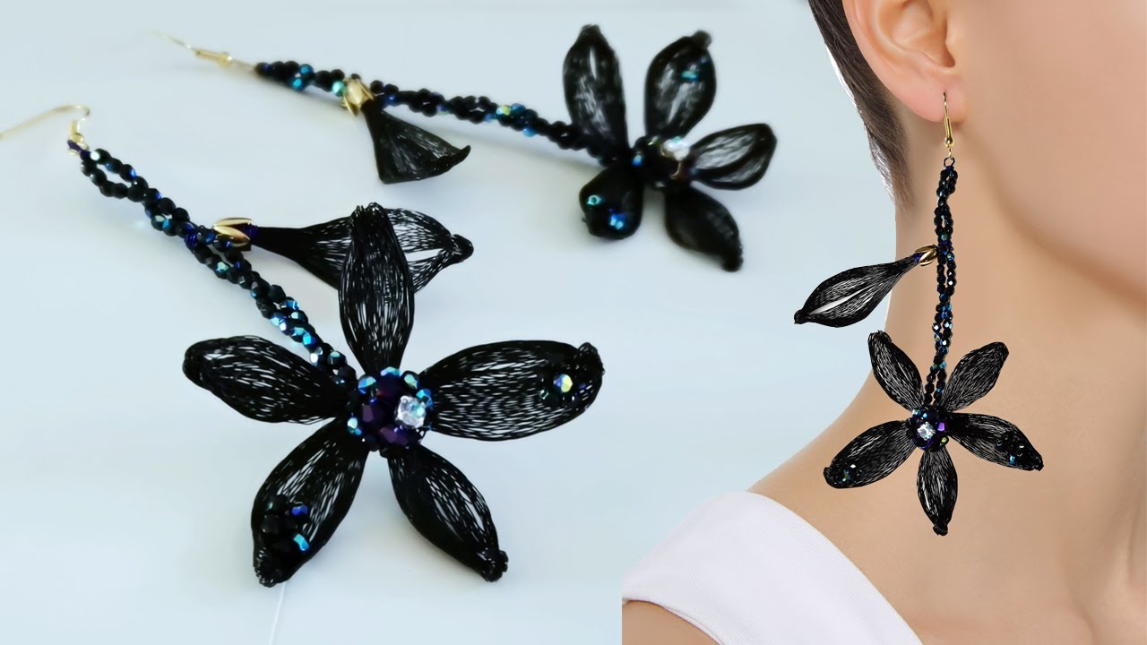 DIY How to make a unique flower earring Jewelry Making Tutorial ...