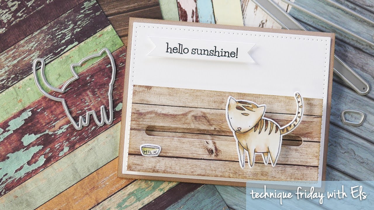 Kitty Cat Slider Card | Technique Friday with Els - YouTube