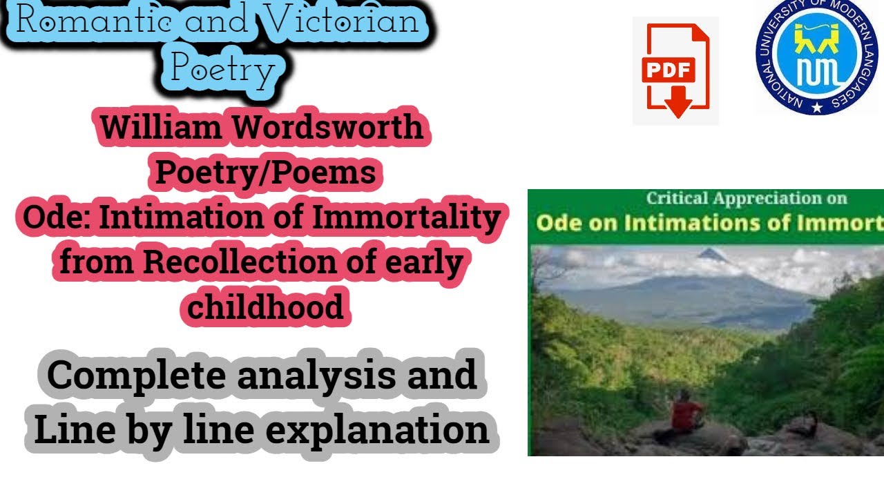 Ode Intimation of Immortality by Wordsworth: intimations of immortality ...