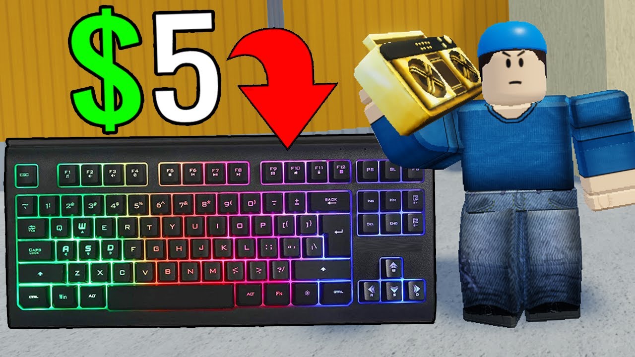 I played arsenal with the CHEAPEST gaming keyboard EVER.. (Roblox ...