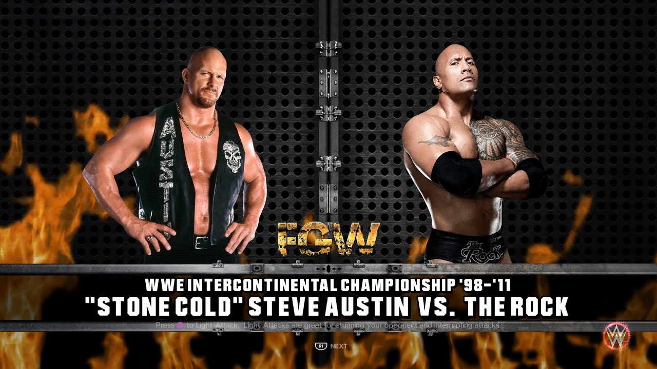 WWE 2K23 FGW Ep 82, The Rock Vs Stone Cold Steve Austin, 2/3 Falls ...