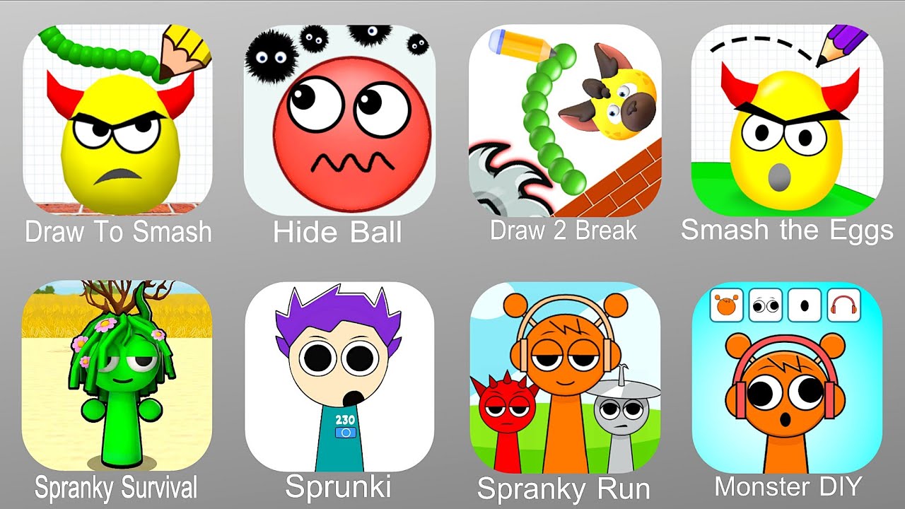 Draw To Smash,Hide Ball,Draw To Break,Smash The Eggs,Spranky Survival ...