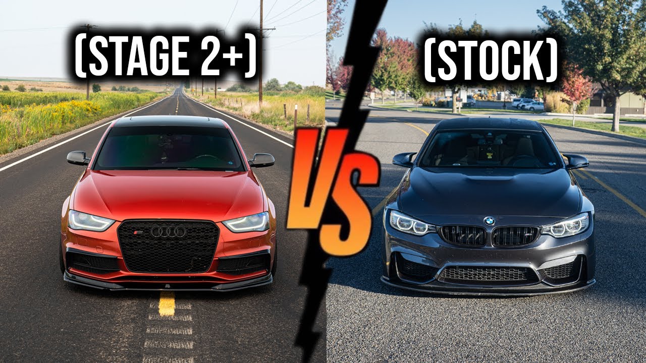 FINALLY RACING MY STOCK M4 AGAINST MY STAGE 2+ S4 - YouTube