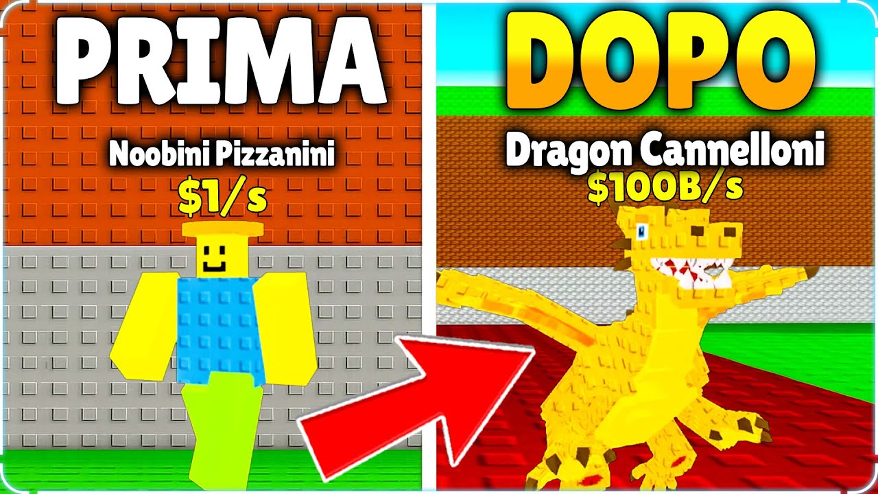 DA NOOBINI a DRAGON CANNELLONI CHALLENGE su Steal a Brainrot Roblox ...