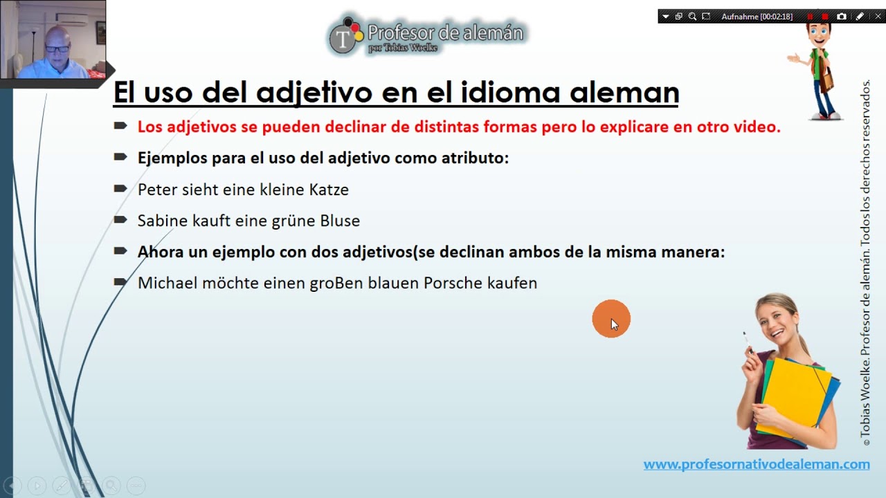 El uso del adjetivo en el idioma aleman - YouTube