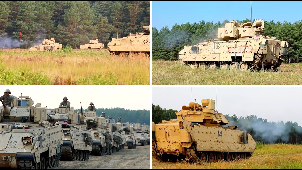 3ABCT, 1CD Zeroes Bradley fighting vehicles in Poland - YouTube