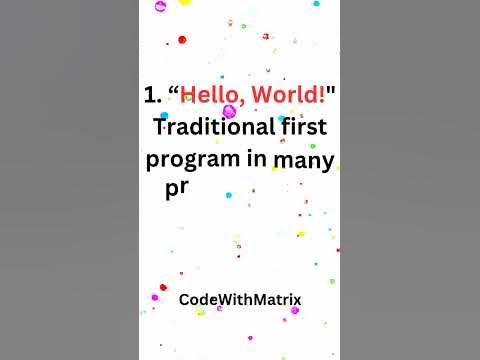 Hello World! #CodeWithMatrix #programmers - YouTube