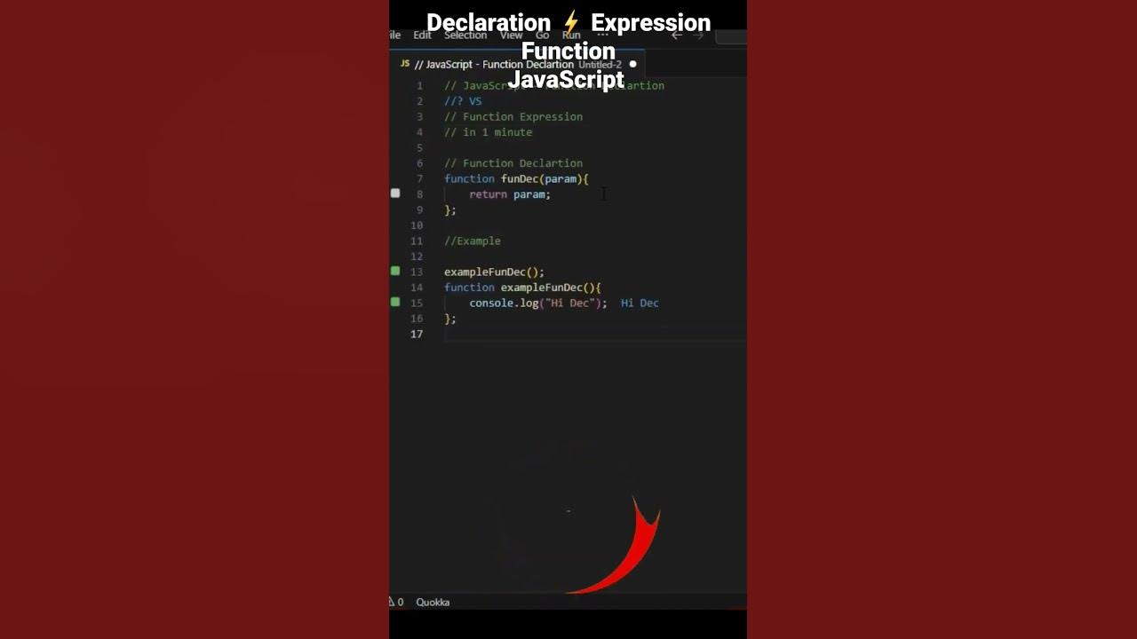Function Declaration Vs Function Expression Shorts Javascript Youtube