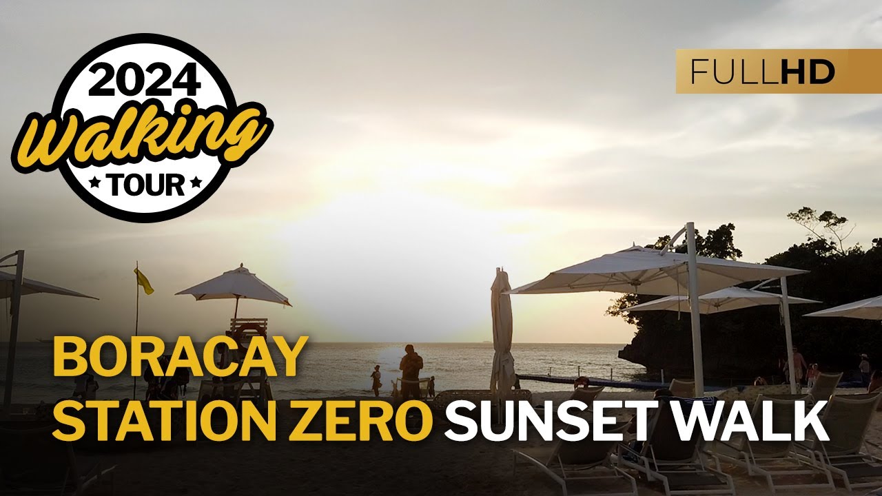 Sunset Walk at Boracay Station Zero from Shangri-La, Movenpick & Crimson Beach - YouTube