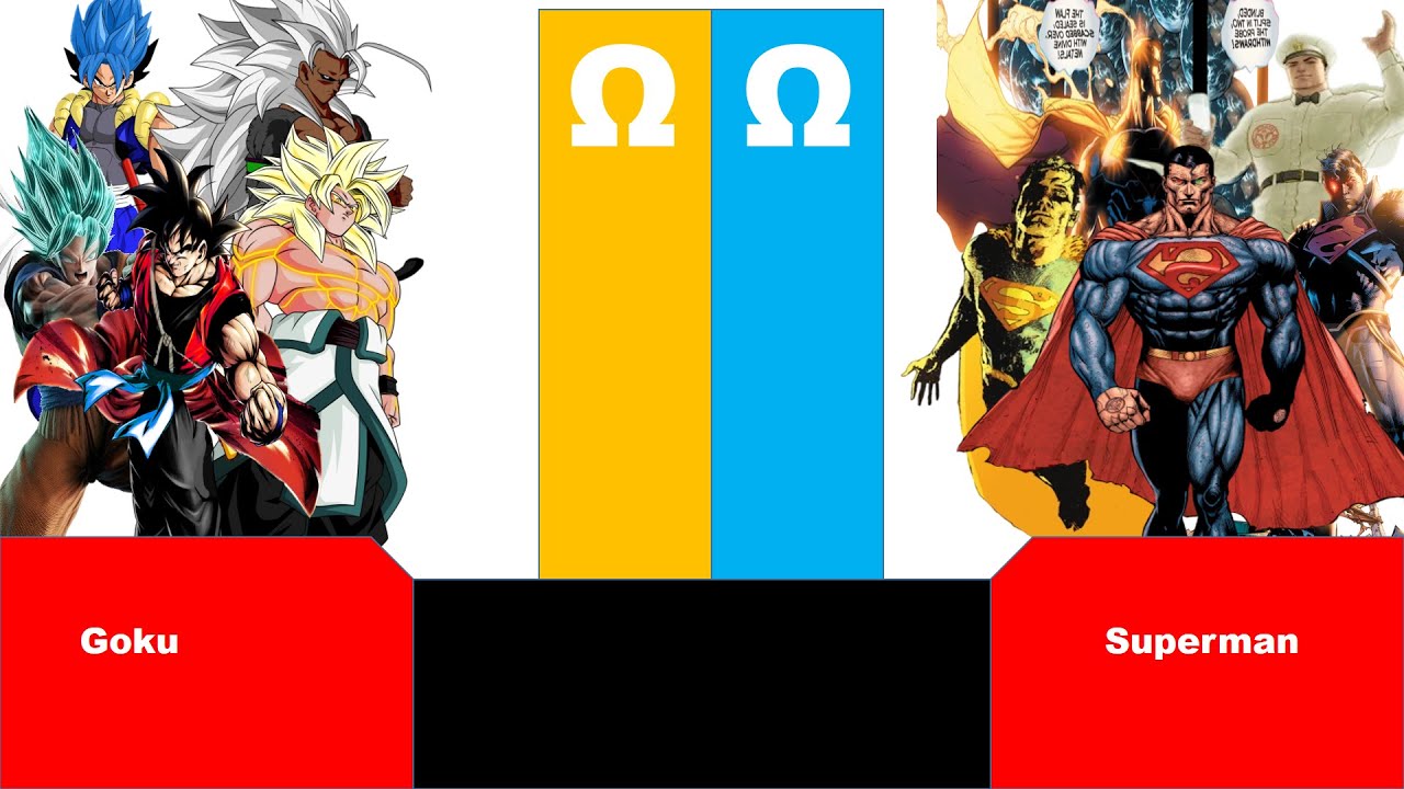 Goku todas as formas vs Superman todas as formas Parte 4 Poderes de luta/Power level(DB vs DC ...