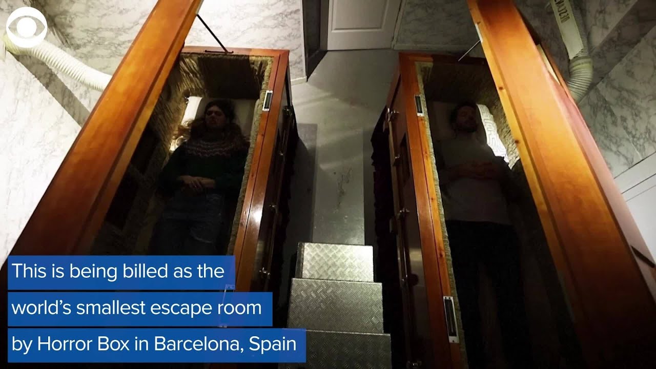 Players must escape coffin in world's smallest escape room - YouTube