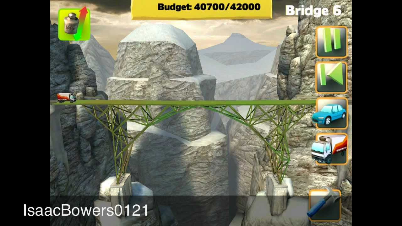 Bridge Constructor Walkthrough: The Ridge Bridge 6 - YouTube