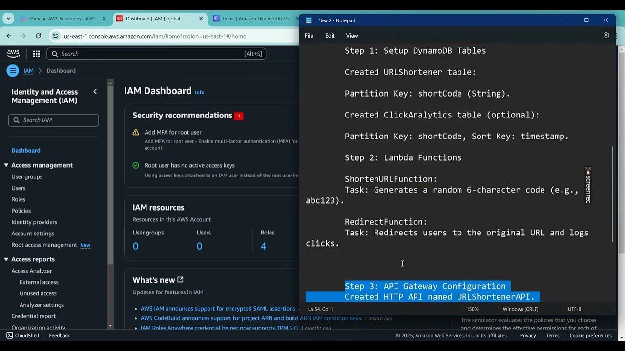 AWS project "Serverless url shortener " - YouTube