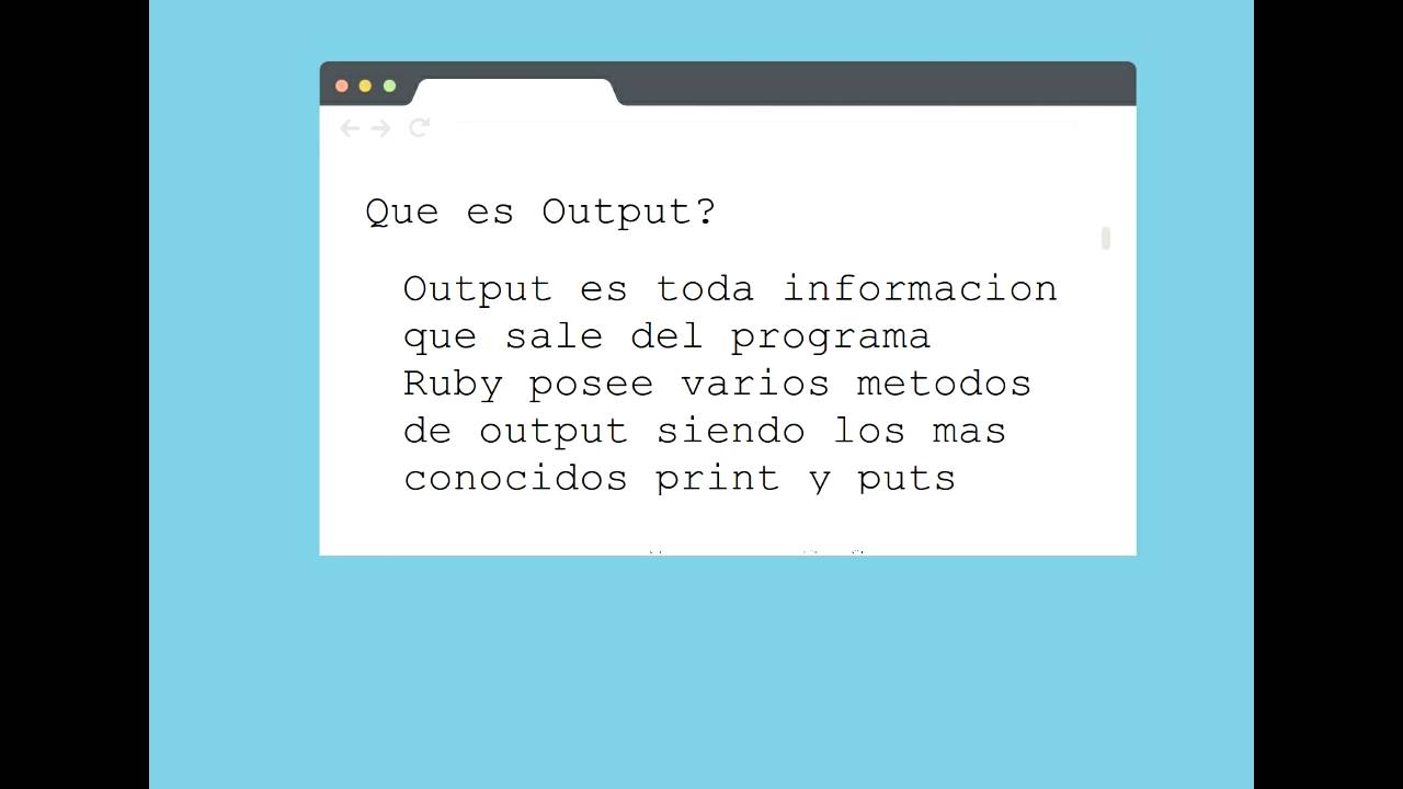 Outputs / Hola mundo en ruby - YouTube