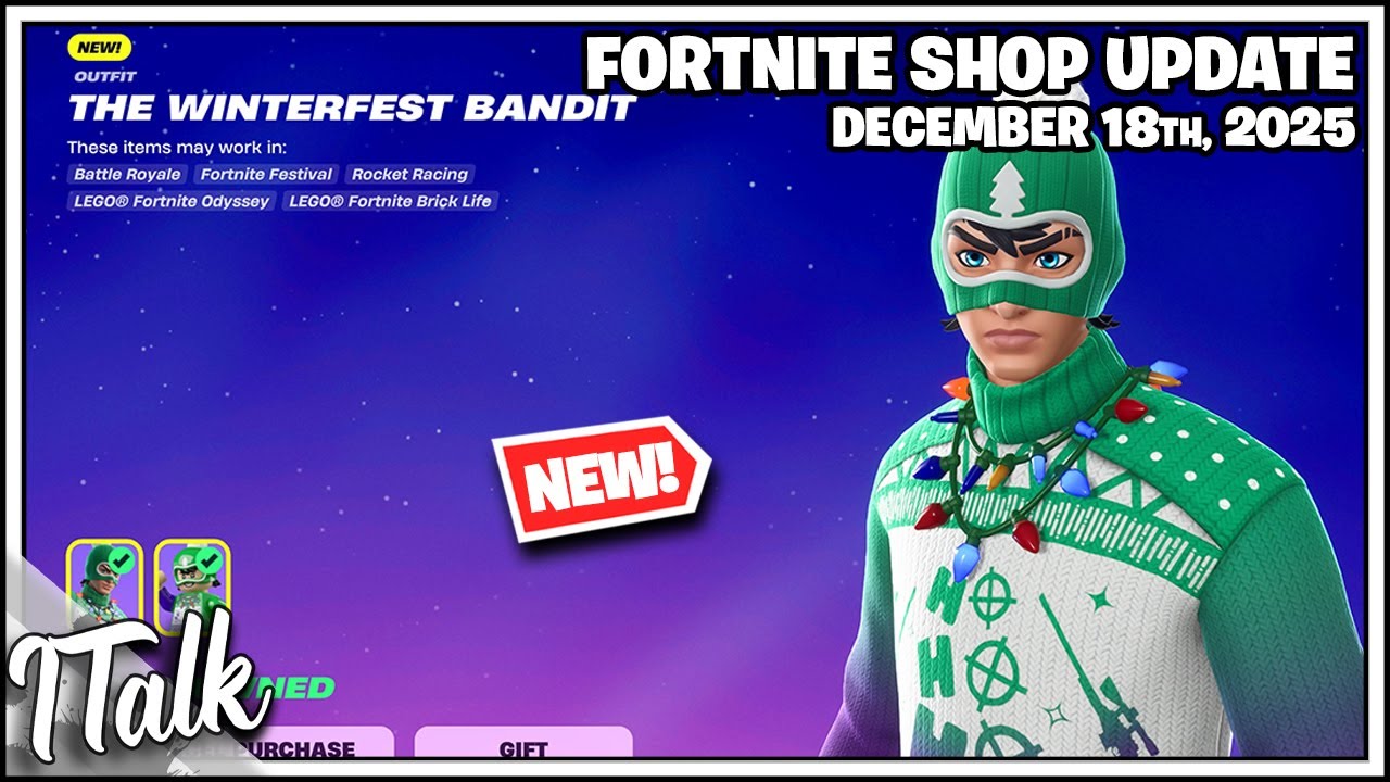 Fortnite Shop *NEW* WINTERFEST BANDIT SKIN AND MORE! [December 18th ...