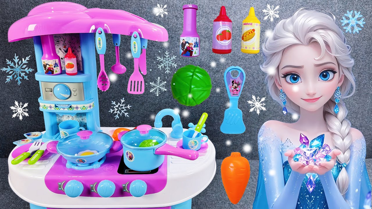5 Minutes Satisfying Unboxing, Frozen Elsa Kitchen Cooking Toy Set ASMR ...