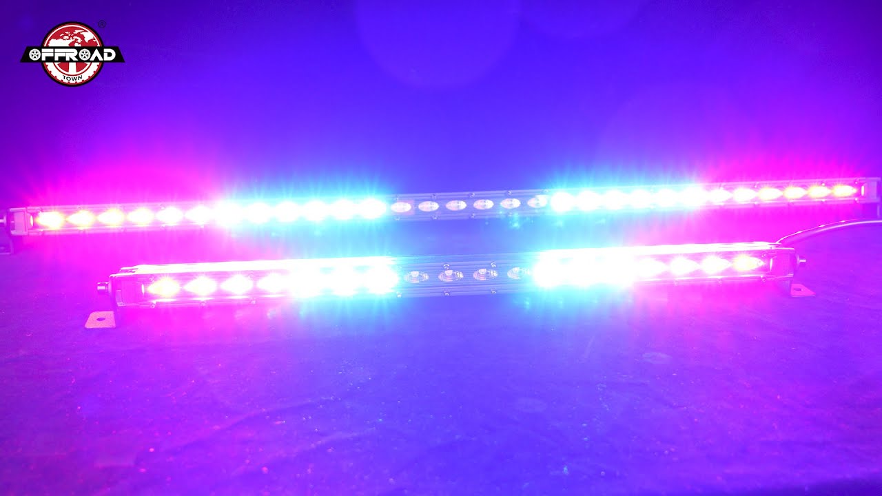 OFFROADTOWN Rear LED Chase Light Bar Red-Blue-Yellow-Blue-Red - YouTube