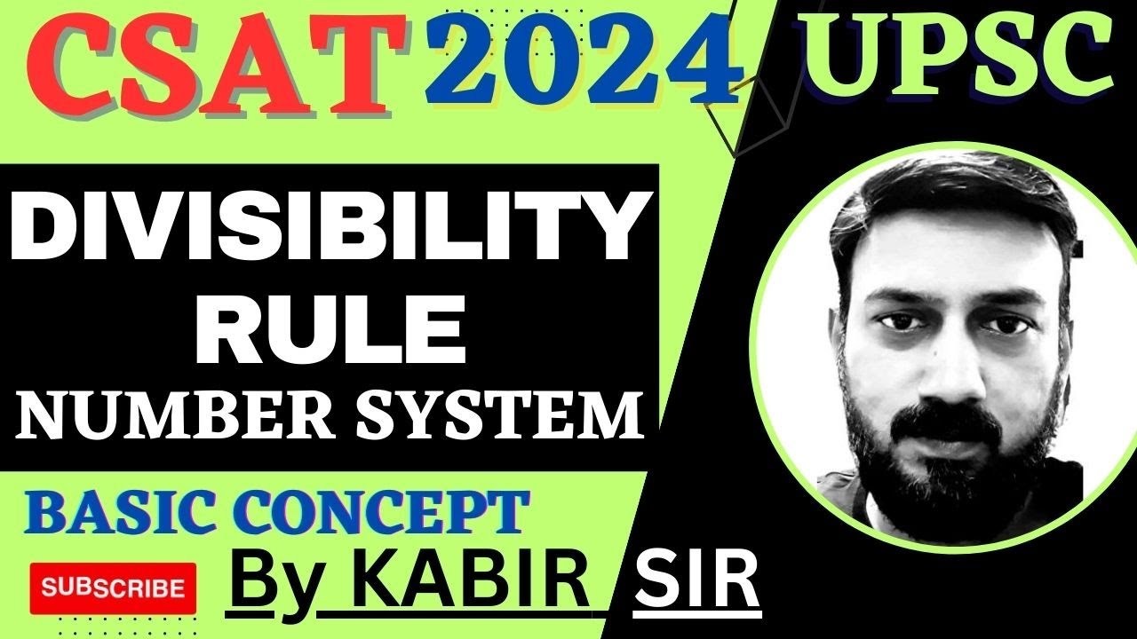 What Is Divisibility Rule Number System Concept Upsc Csat Preparation Youtube