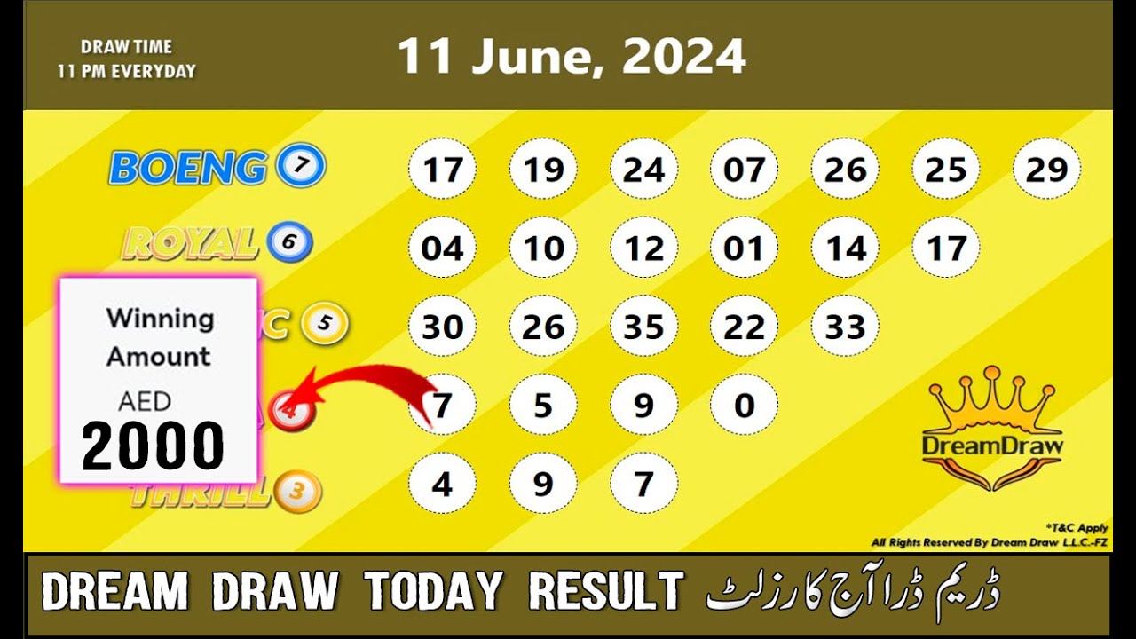 Dream Draw Today Results 11-06-2024 | Dream Draw Ki Tickets Online ...