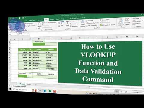 How to use VLOOKUP Function and Data Validation Command | TechTricksGh - YouTube