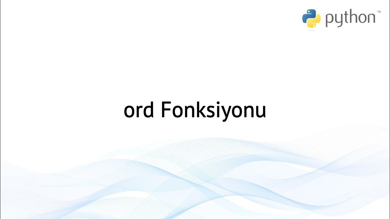 Python 3 Dersleri 88 - ord Fonksiyonu - YouTube Python 3 Dersleri 88 - ord Fonksiyonu - YouTube