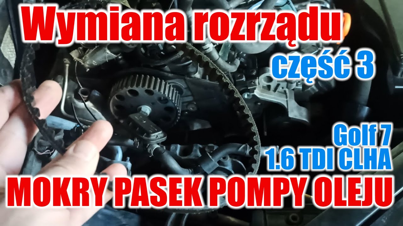 EA288 Mokry Pasek Pompy Oleju Wymiana Rozrządu VW Golf 7 1.6 TDI CLHA ...