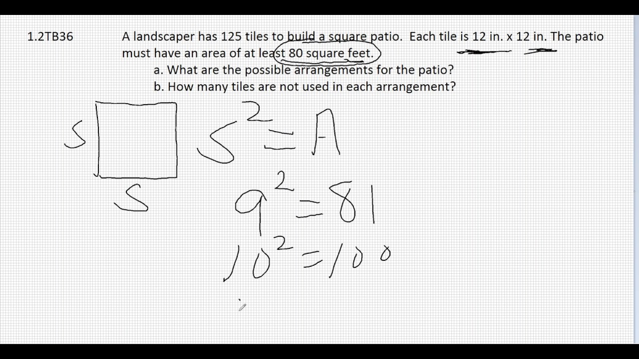 1.2TB36 Area of a Square Word Problem - YouTube