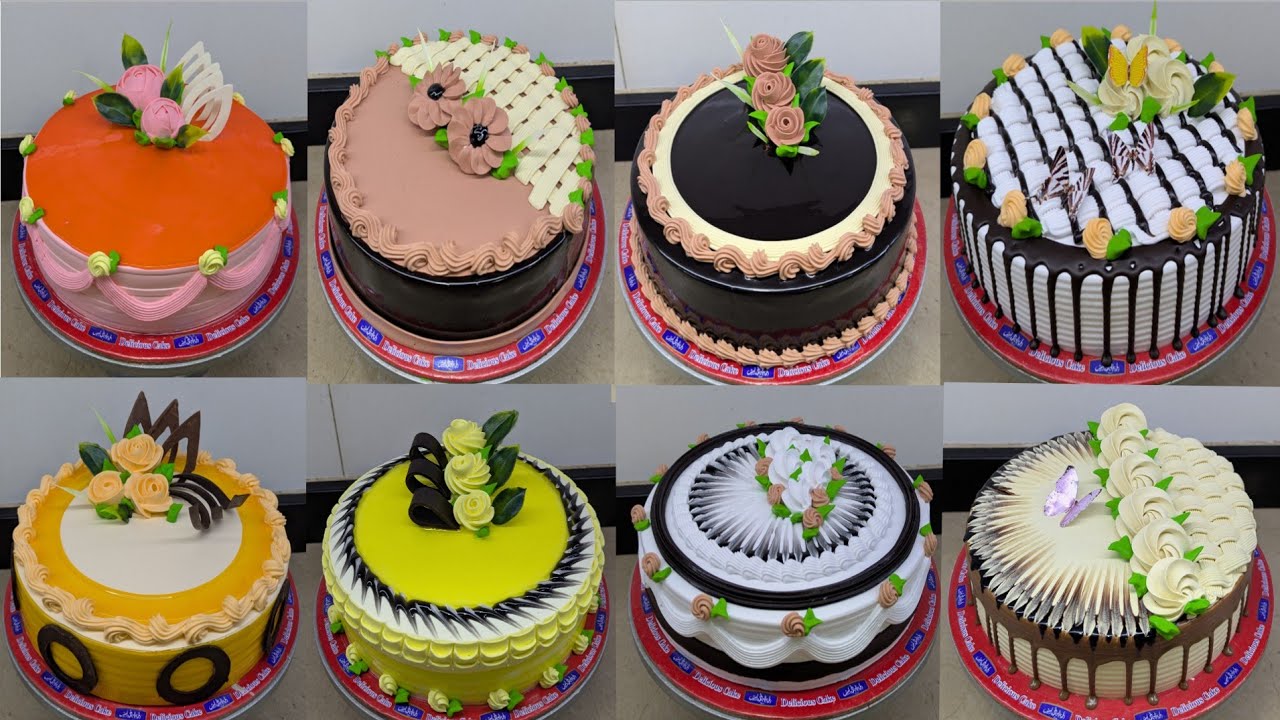 New 8 Cricl Deffrent Design Cake Ieads Easy Step By Step Decorate Cake ...
