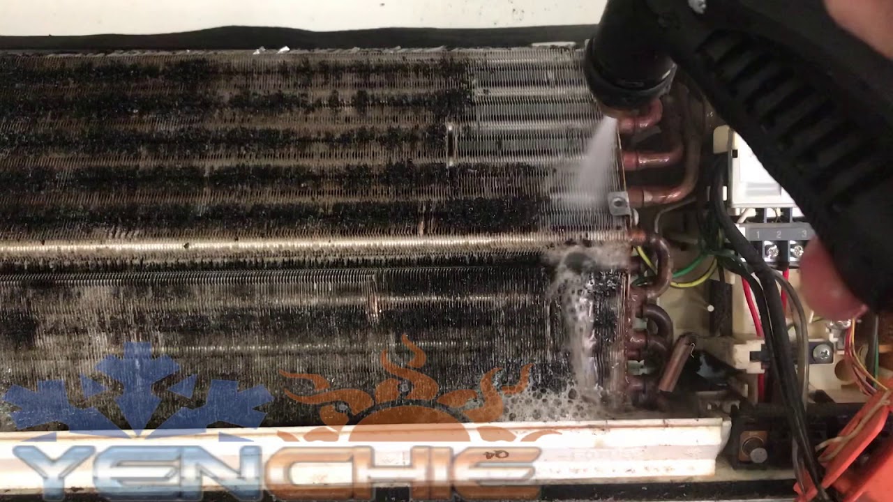 Air Conditioning Unit High Pressure Clean - YouTube