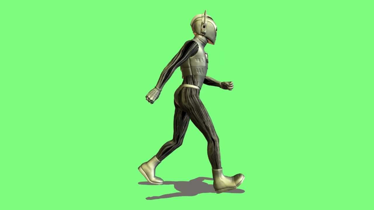 Cyberman walk green screen animation poser 1080p s02r01 30fps - YouTube